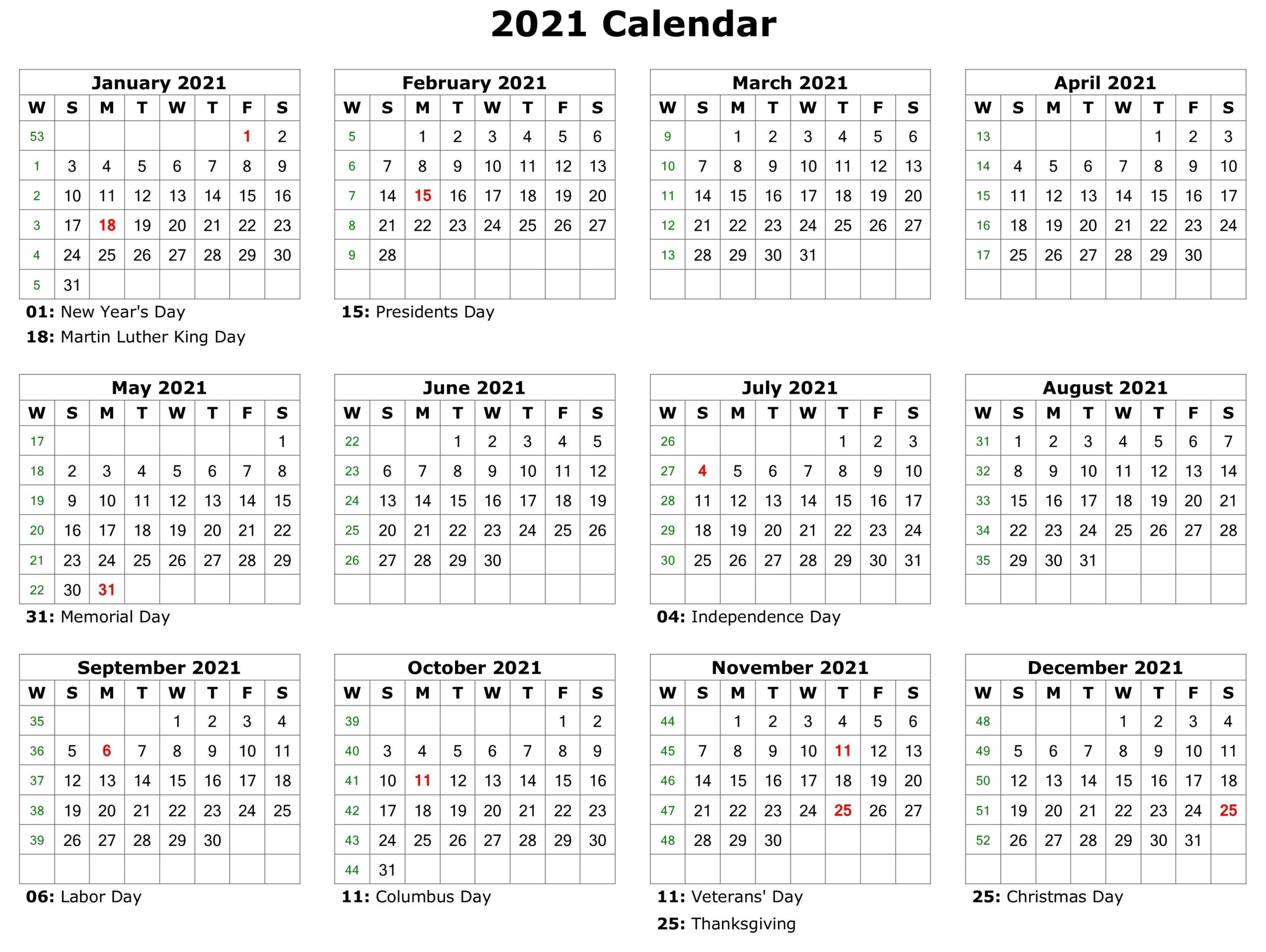 2021 Monthly Calendar Printable Pdf | Example Calendar Printable 2021 Monthly Calendar Printable Pdf | Example Calendar Printable